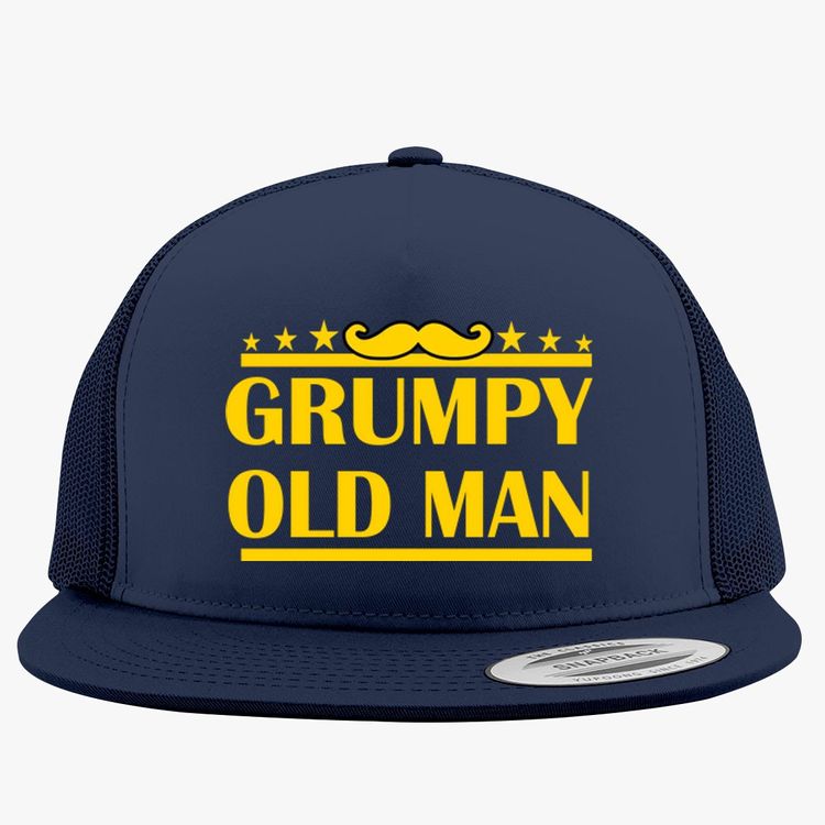 Grumpy- Old Man on Trucker Hat - Hatsline