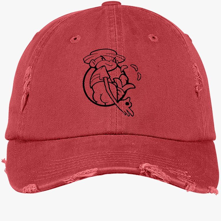 Johnny Chimpo the Naughty Monkey Distressed Cotton Twill Cap - Hatsline ...