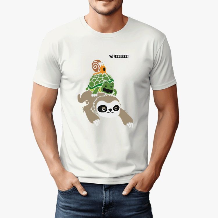 Sloth, Turtle and Snail Piggyback Funny Running Wild T-Shirt - Hatsline ...