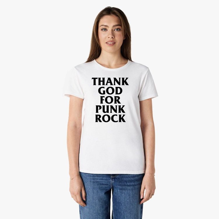 Thank God For Punk Rock Vintage Streetwear Women's Cotton T-Shirt ...