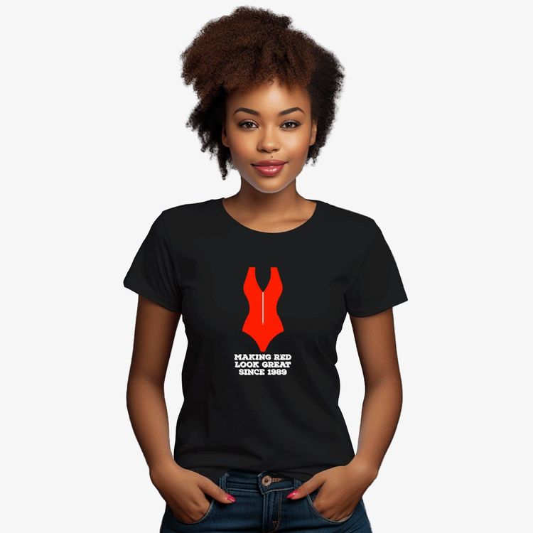 Baywatch Swimsuit Making Red Look Great Since 1989 Women's Cotton T ...